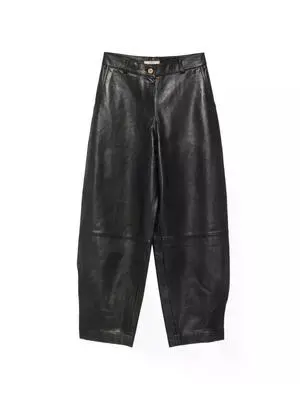 SESSUN Carlea Leather Tapered Trousers - Black
