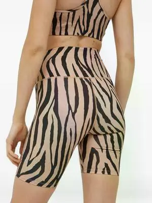 P.E Nation Zebra-print Compression Shorts - Neutrals