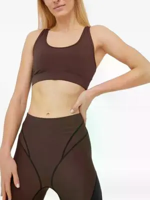 P.E Nation Rudimental Scoop-neck Racerback Sports Bra - Brown