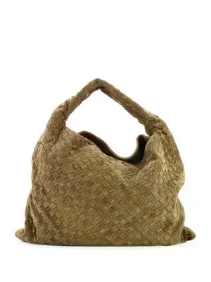 BOTTEGA VENETA Hop Intrecciato Suede Large Hobo Bag