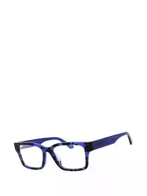 Emporio Armani Tortoiseshell-effect Rectangle Eyeglasses - Blue