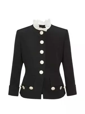 Saint Laurent 1990s Ruffle-collar Button-up Jacket