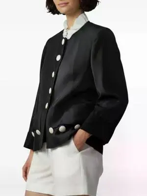Saint Laurent 1990s Ruffle-collar Button-up Jacket