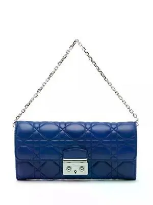Dior Lambskin Cannage Miss Promenade Wallet On Chain Shoulder Bag - Blue