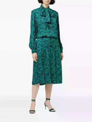 LANVIN 1975 Pussy-bow Midi Dress