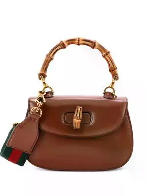 Gucci Bamboo 1947 Top Handle Bag Leather Small Satchel - Brown