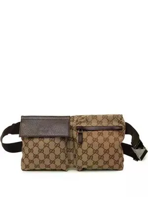 Gucci 2000-2015 Gg Canvas Double Pocket Belt Bag - Neutrals