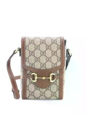 Gucci Horsebit 1955 Gg Coated Canvas Mini Crossbody Bag - Brown