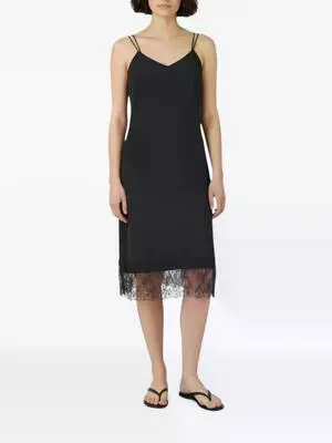 Saint Laurent Lace-trim Slip Midi Dress