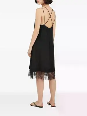 Saint Laurent Lace-trim Slip Midi Dress