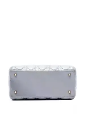 Dior 2018 Medium Pearlescent Lambskin Cannage Lady Satchel