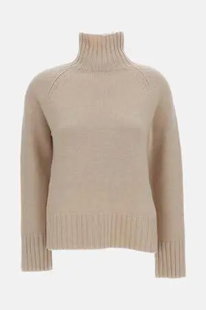 Max Mara Maglia Boxy Dolcevita In Lana E Cashmere - Bianco