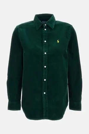 Polo Ralph Lauren Camicia In Velluto Di Cotone - Verde