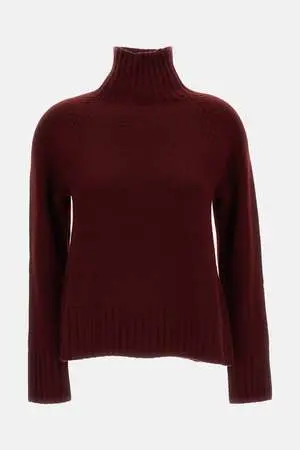 Max Mara Maglia Boxy Dolcevita In Lana E Cashmere - Rosso