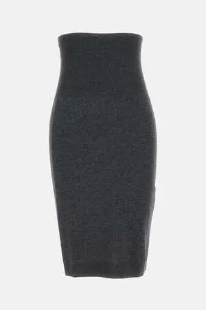 Stella McCartney Gonna A Tubino In Maglia Di Lana - Grigio