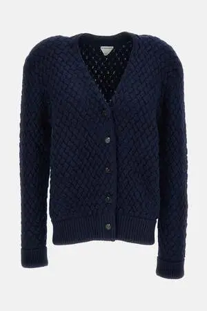 Bottega Veneta Cardigan Intrecciato - Blu