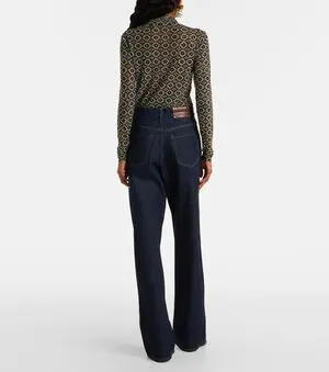 Dries Van Noten High-rise Wide-leg Jeans In Indigo