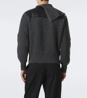 Bottega Veneta Leather-trimmed Wool And Cashmere Sweater
