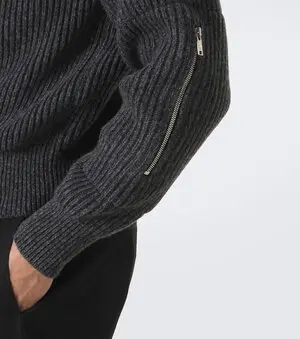 Bottega Veneta Leather-trimmed Wool And Cashmere Sweater