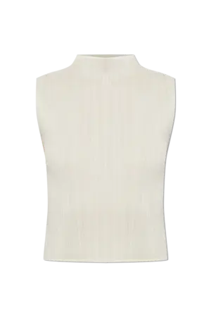 Issey Miyake Sleeveless High Neck Pleated Top