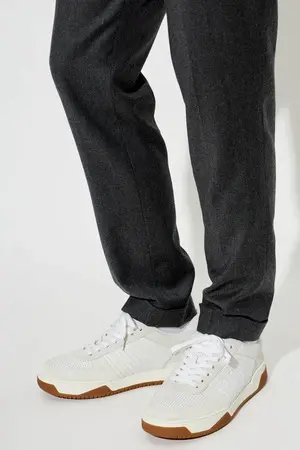 Valentino Garavani Leather And Suede Lace-up Sneakers