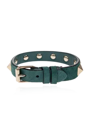 Valentino Garavani Suede Bracelet With Studs - Green