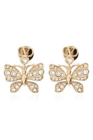 Valentino Garavani Earrings With Shimmering Crystals - Gold