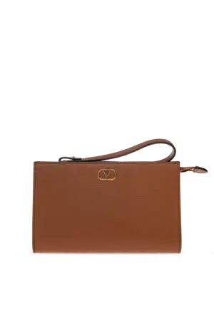 Valentino Garavani Leather Clutch With Embossed Logo