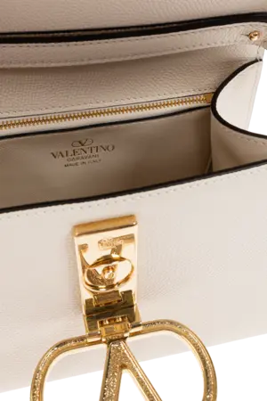Valentino Garavani Leather Bag With Logo Finished With Crystals