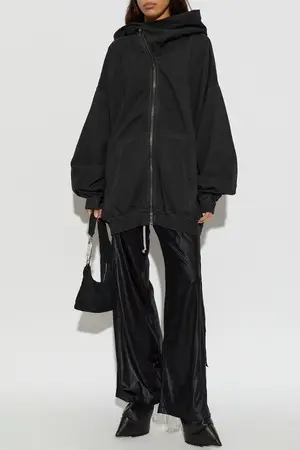 Rick Owens Sweatshirt With Asymmetric Zipper