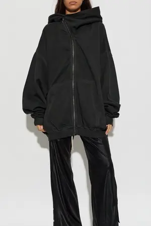 Rick Owens Sweatshirt With Asymmetric Zipper