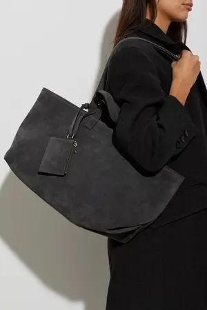 A.p.c. Suede Drummer Bag With Gold-tone Zip - Grey