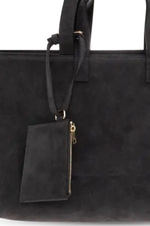 A.p.c. Suede Drummer Bag With Gold-tone Zip - Grey