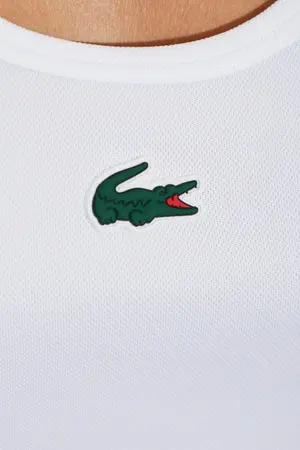 Lacoste Cropped Racerback Tank Top With Crocodile Logo