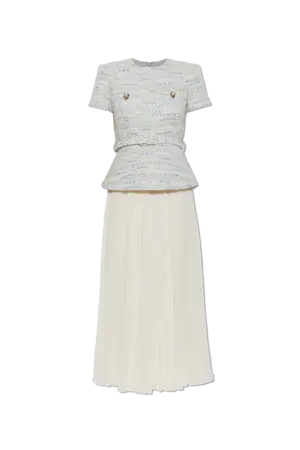 SELF-PORTRAIT Chiffon Bouclé Dress