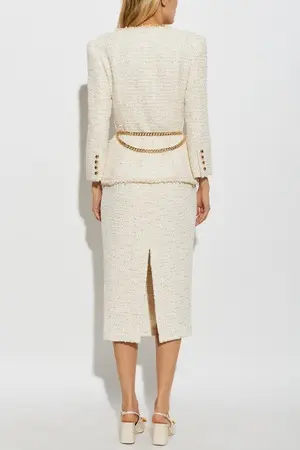 SELF-PORTRAIT Boucle Dress With Chain