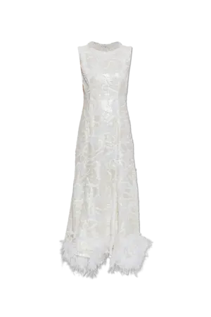 SELF-PORTRAIT Sequin And Feather Dress