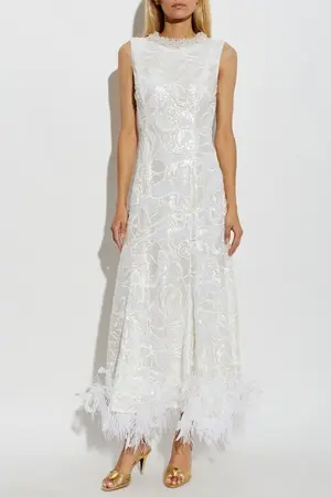 SELF-PORTRAIT Sequin And Feather Dress