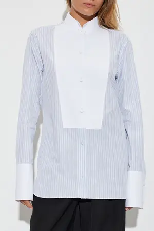 TOM FORD Striped Cotton Shirt With Contrasting Panel
