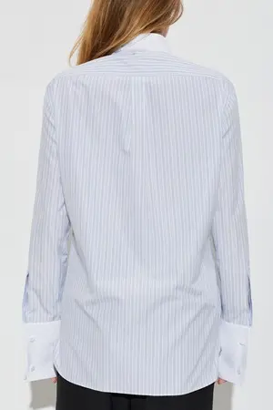 TOM FORD Striped Cotton Shirt With Contrasting Panel