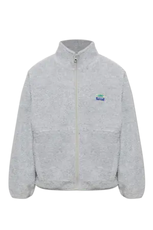 American Vintage Teddy Fleece Zip-up Sweatshirt With Logo Patch
