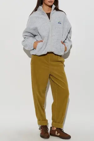 American Vintage Teddy Fleece Zip-up Sweatshirt With Logo Patch