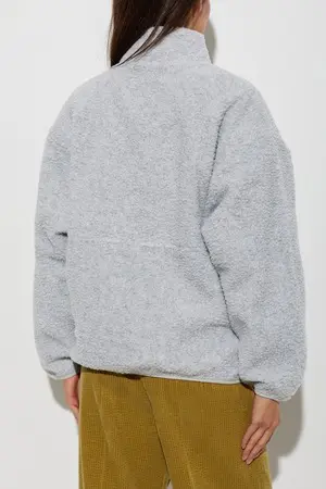 American Vintage Teddy Fleece Zip-up Sweatshirt With Logo Patch