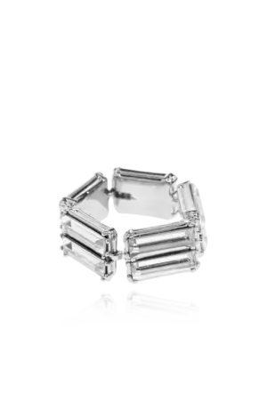 JIL SANDER Crystal Embellished Geometric Ring