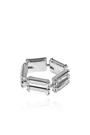 JIL SANDER Crystal Embellished Geometric Ring