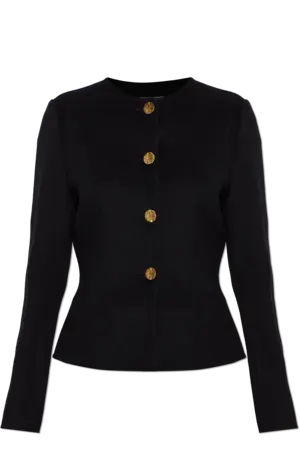 ARMA Lorena' Wool Jacket With Hammered Gold Buttons - Black