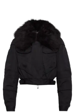 Dsquared2 Jacket With A Fur Collar - Black