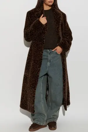 ROTATE BY BIRGER CHRISTENSEN Faux Fur Animal Print Coat