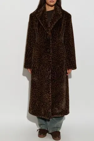 ROTATE BY BIRGER CHRISTENSEN Faux Fur Animal Print Coat