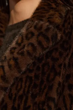 ROTATE BY BIRGER CHRISTENSEN Faux Fur Animal Print Coat